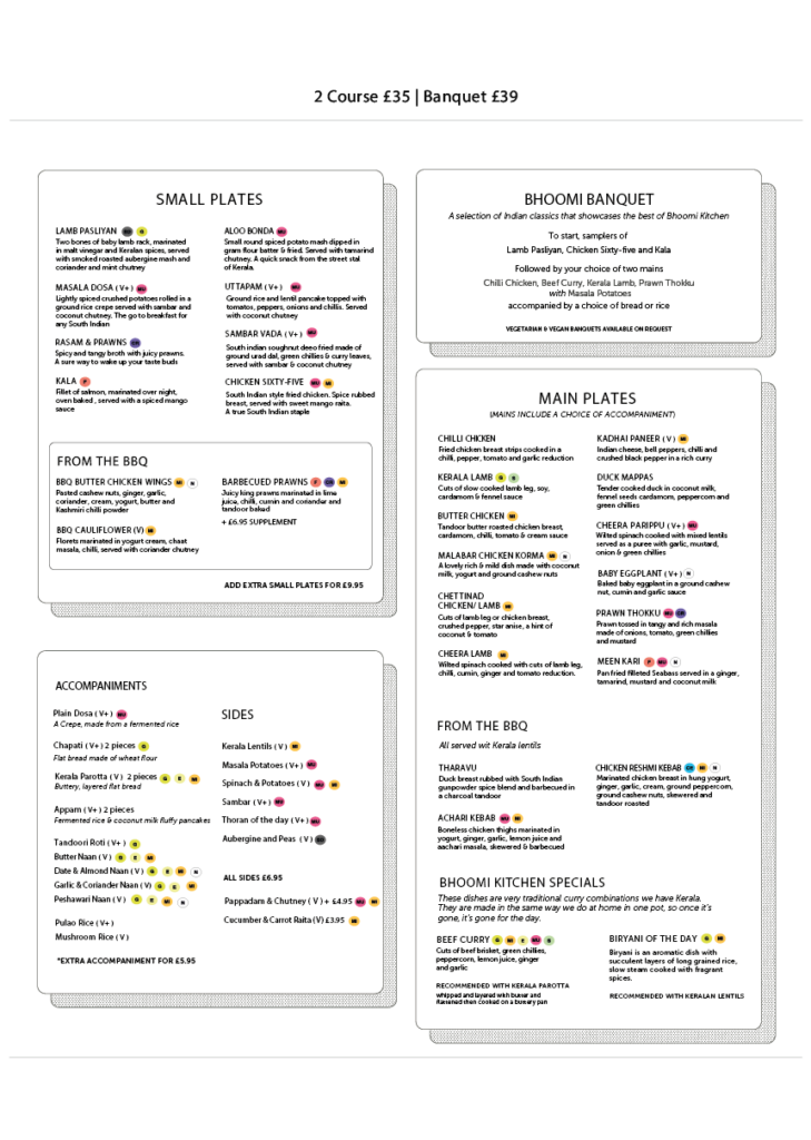 Cheltenham Menu - Bhoomi Kitchen