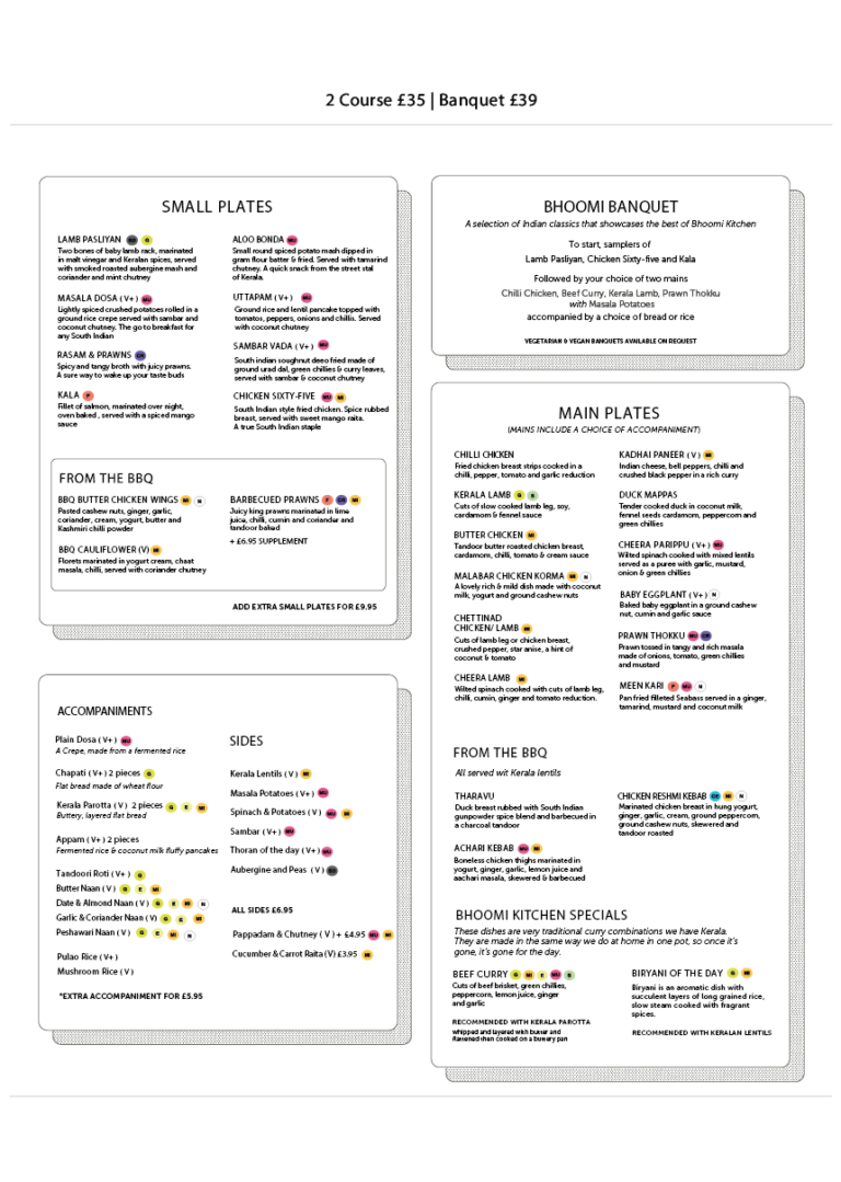 Cheltenham Menu - Bhoomi Kitchen