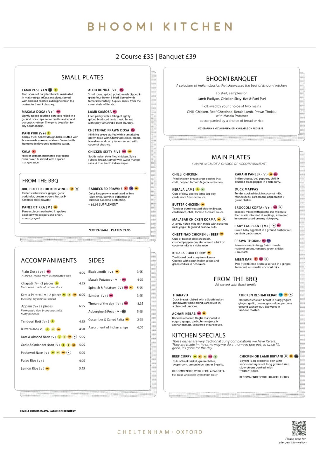 Cheltenham Menu - Bhoomi Kitchen